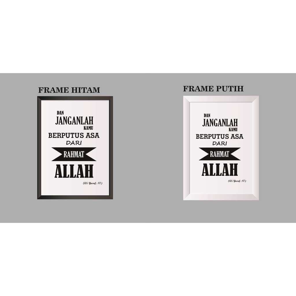 Jual Frame Bingkai Fiber Kata Motivasi Doa Para Nabi Black N White ...