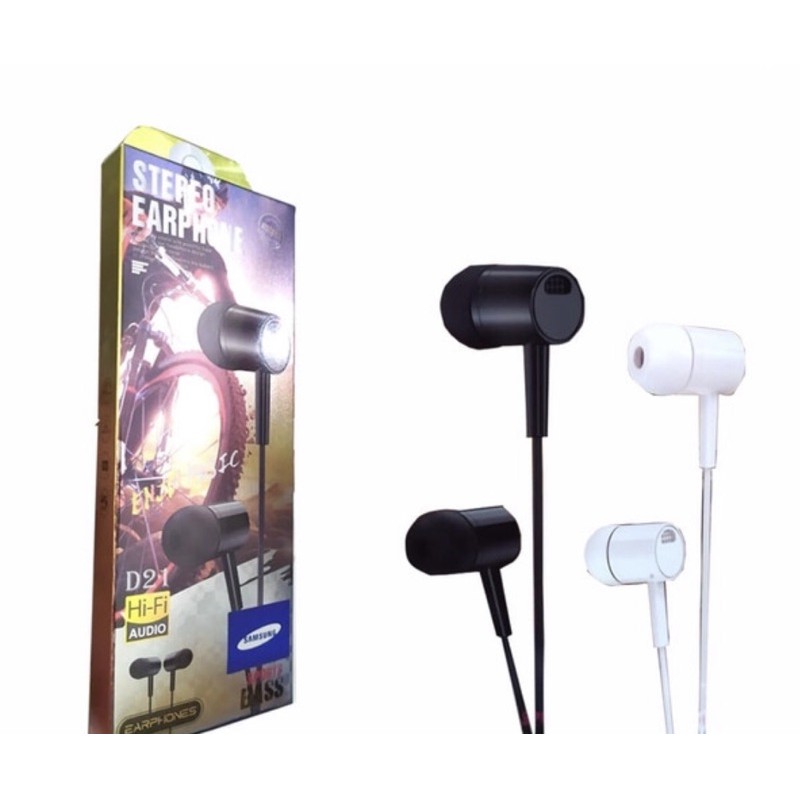Jual EARPHONE HANDSFREE BRANDED D21/ L29 BASS mic | Shopee Indonesia