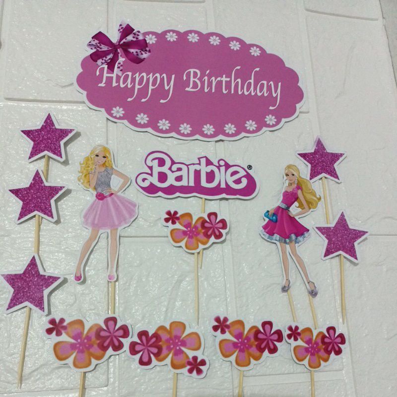 Jual topper cake barbie.hiasan kue ulang tahun | Shopee Indonesia
