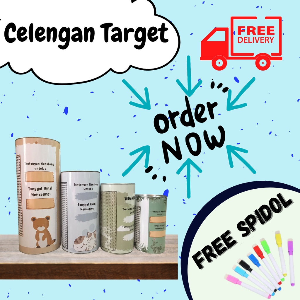 Jual Celengan Target Hits Ukuran Medium + Spidol Mini (Medium Permanen ...