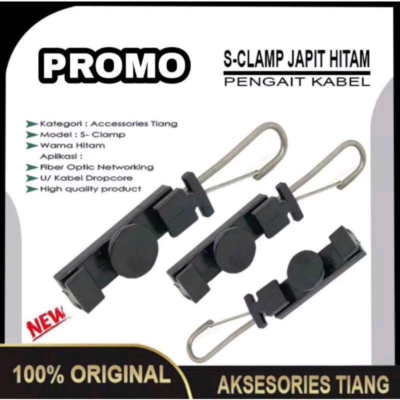 Jual S clamp Pengait Kabel Tiang Drop Core Fiber Optic | Shopee Indonesia