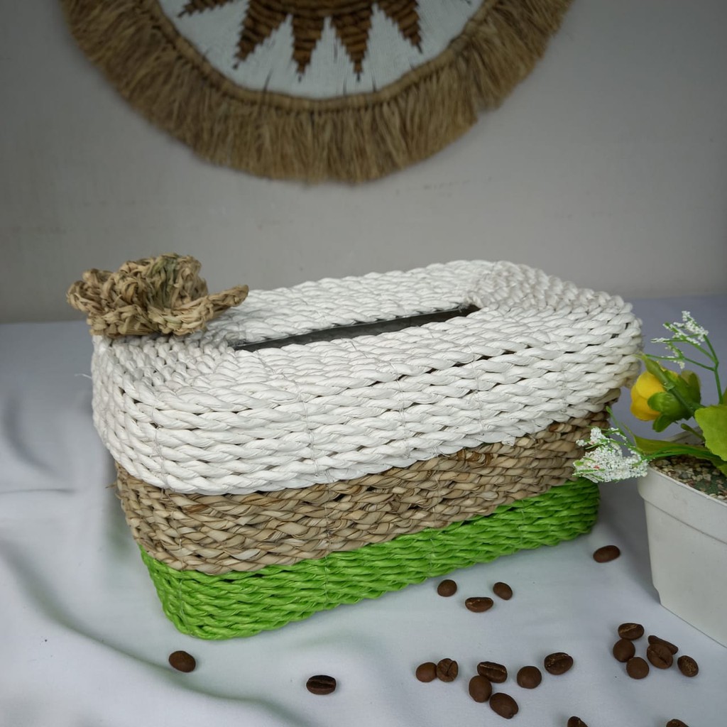 Jual Kotak Tisu Tempat Tisu Anyaman Box Tisu Kerajinan Anyaman Seagrass ...