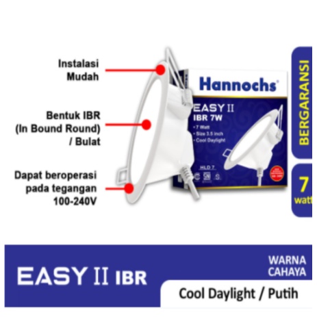 Jual Lampu Downlight LED Hannochs EASY II 3W/ 5W/ 7W/ 9W/ 12W/ 15W/ 20W / Lampu Plafon Bulat ...