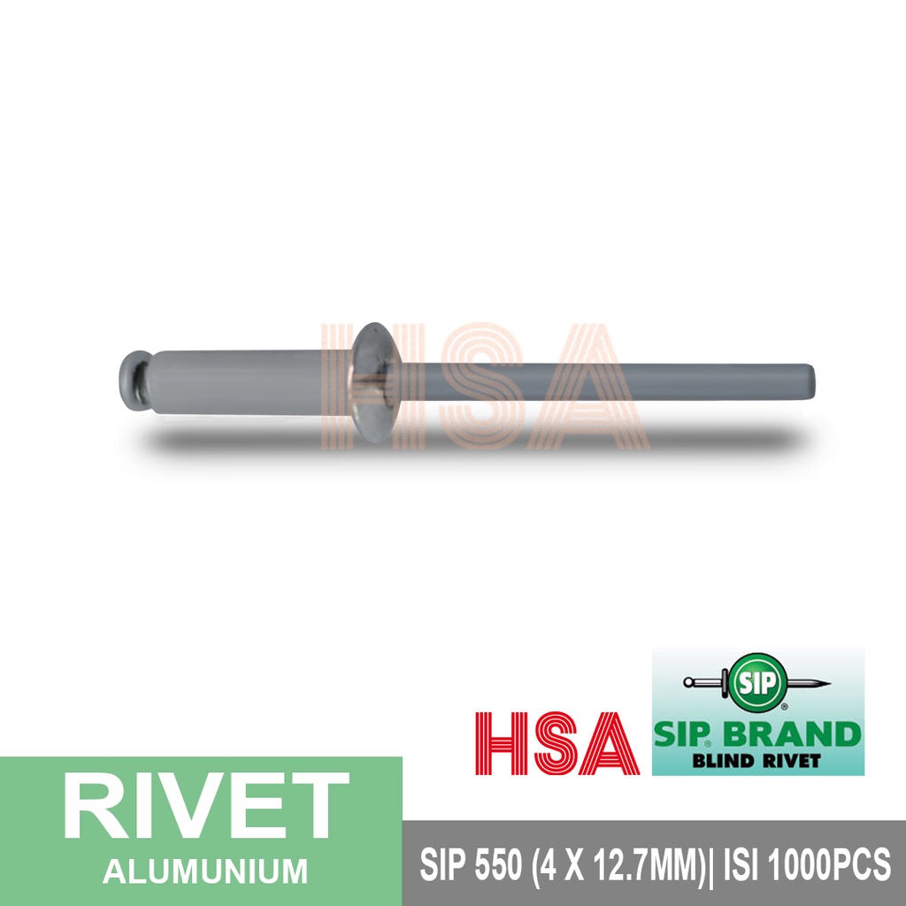 Jual RIVET ALUMUNIUM / BLIND RIVET SIP 550 | ISI 1000/KTK | Shopee ...