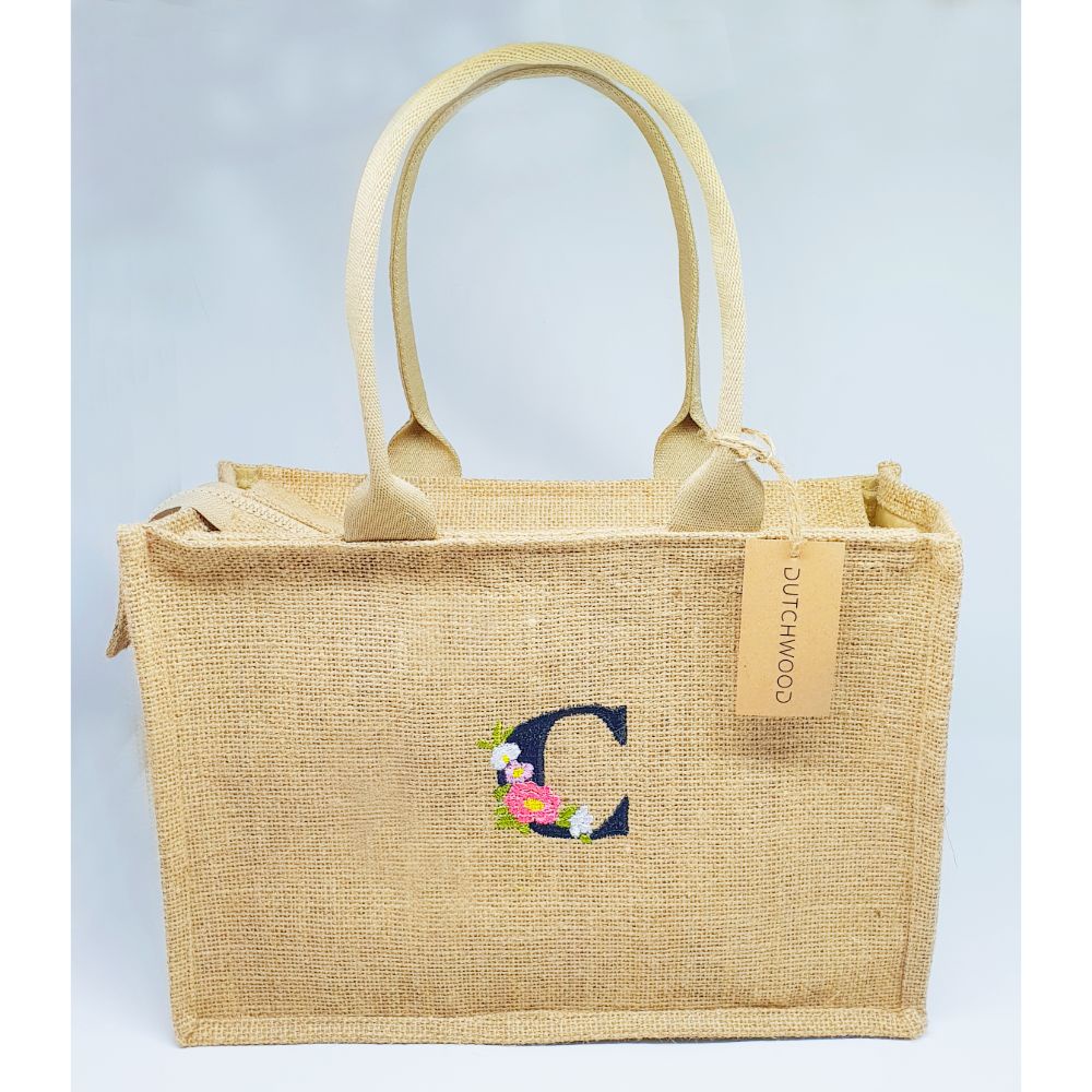 Jual Tas Goni Custom Bordir Huruf Inisial Jute Bag Burlap Laminasi Anti ...