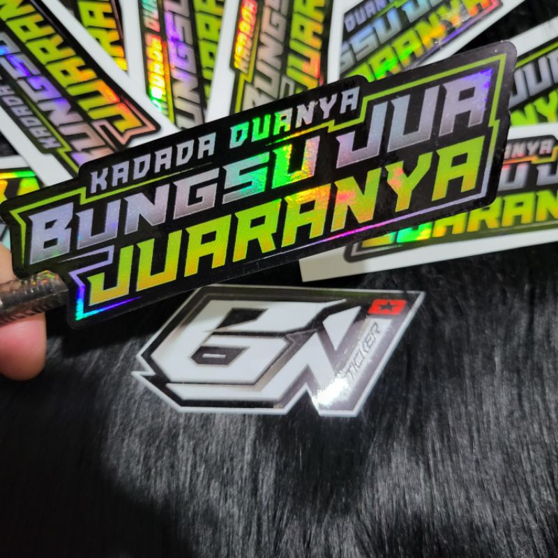 Jual stiker kata2 sticker hologram Bungsu jua juaranya | Shopee Indonesia
