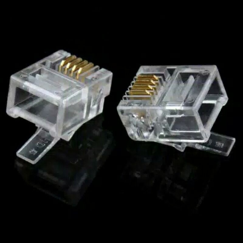 Jual Jack Konektor Telepon Telpon RJ11 Connector RJ-11 Telephone 4 Pin ...