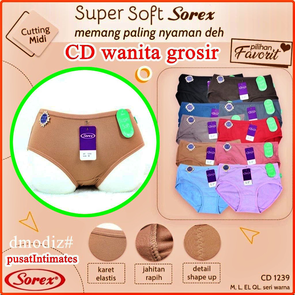 Jual LUSINAN | Harga Grosir CD Sorex 1239 | Celana Dalam Wanita Sorex Lusinan Size M,L,EL dan QL ...