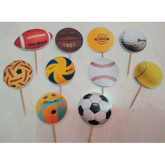 Jual Topper cake kertas motif aneka bola ball hiasan ulang tahun ...