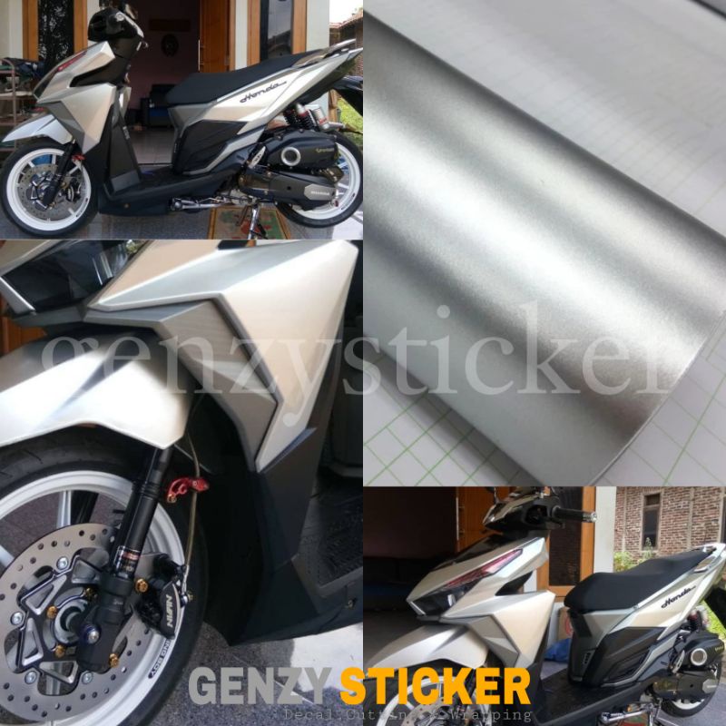 Jual stiker skotlet silver satin sticker scotlite silver metalic doff ...