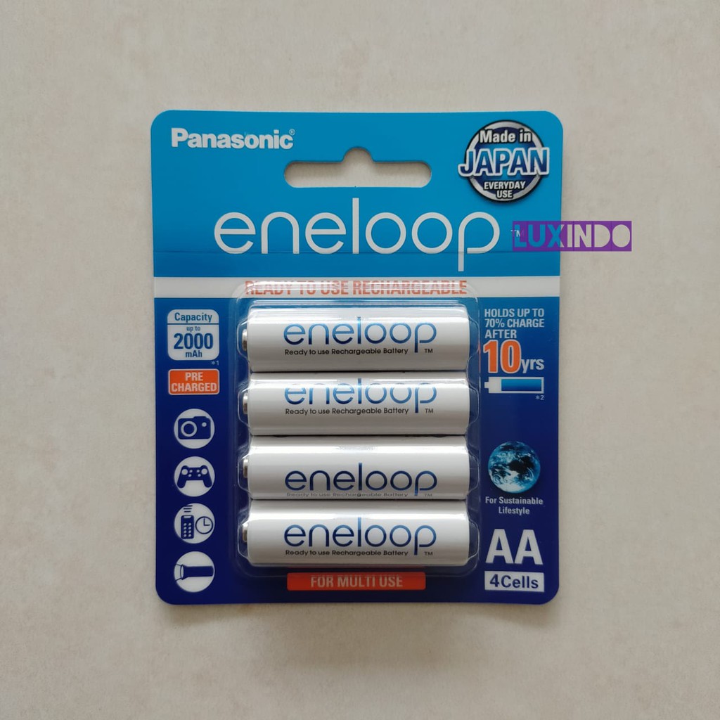 Jual Baterai Panasonic Eneloop Rechargeable AA isi 4 2000 mAh | Shopee Indonesia