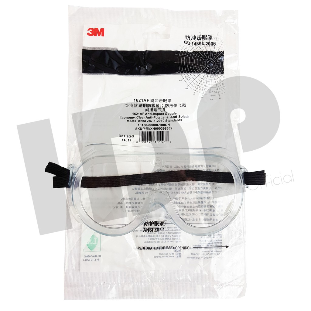 Jual 3M 1621 AF Safety Goggle ANTI FOG Kacamata Goggle Lab 3M 1621AF ...