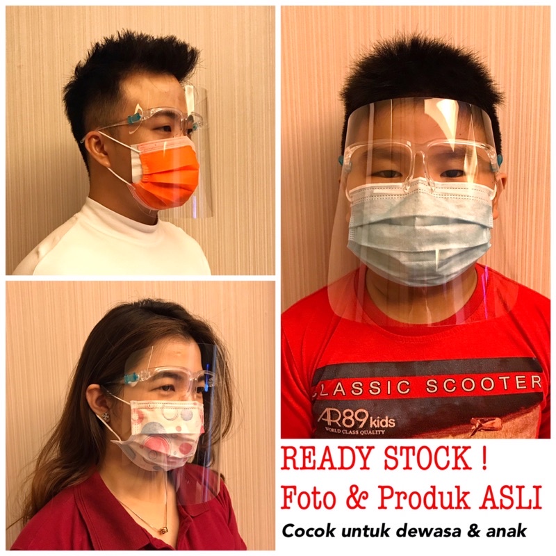 Jual Face Shield Medis Premium / Face Shield Kacamata Premium / Face ...