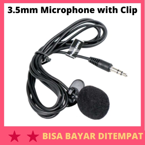 Jual 3.5mm Microphone with Clip Smartphone Laptop Tablet / Mikrofon Mic ...