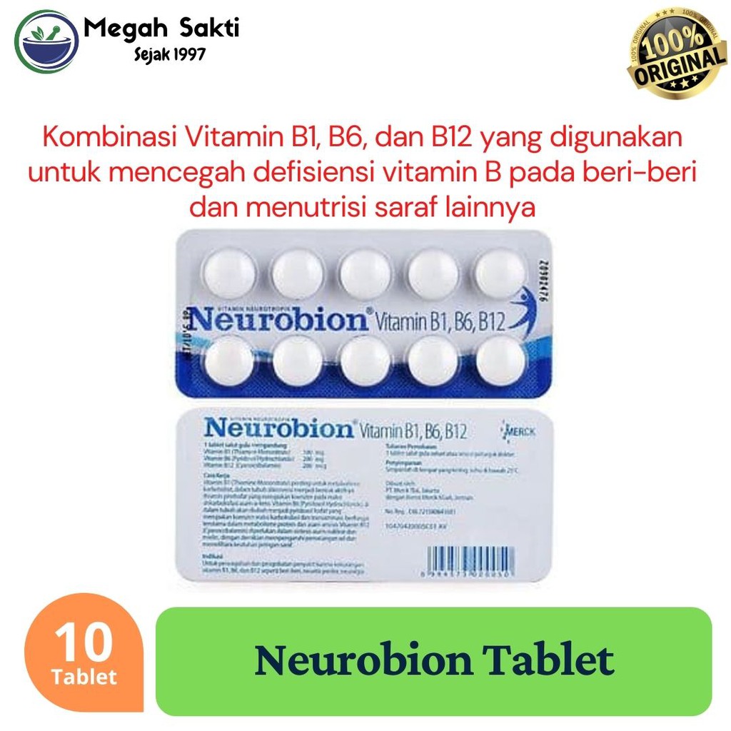 Jual MGS - Neurobion / Neorobion Tablet Putih Strip Isi10 Tablet ...