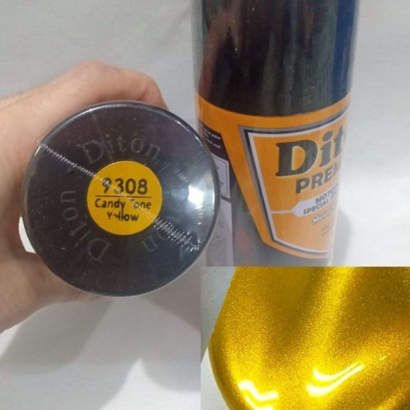 Jual DITON PREMIUM 9308 CANDY TONE YELLOW CAT SEMPROT SPRAY PAINT WARNA ...