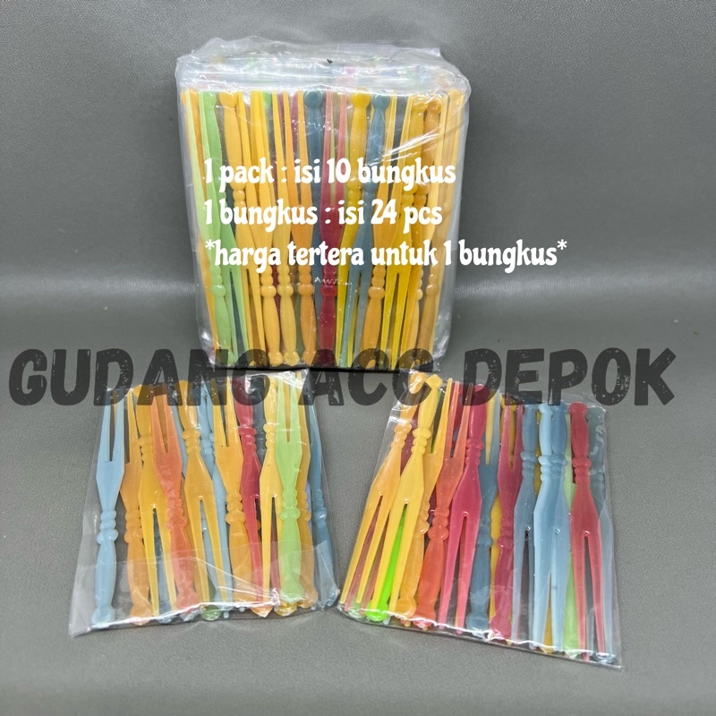 Jual GARPU PLASTIK GARPU KUE GARPU PUDING CAKE WARNA WARNI 24 PCS ...