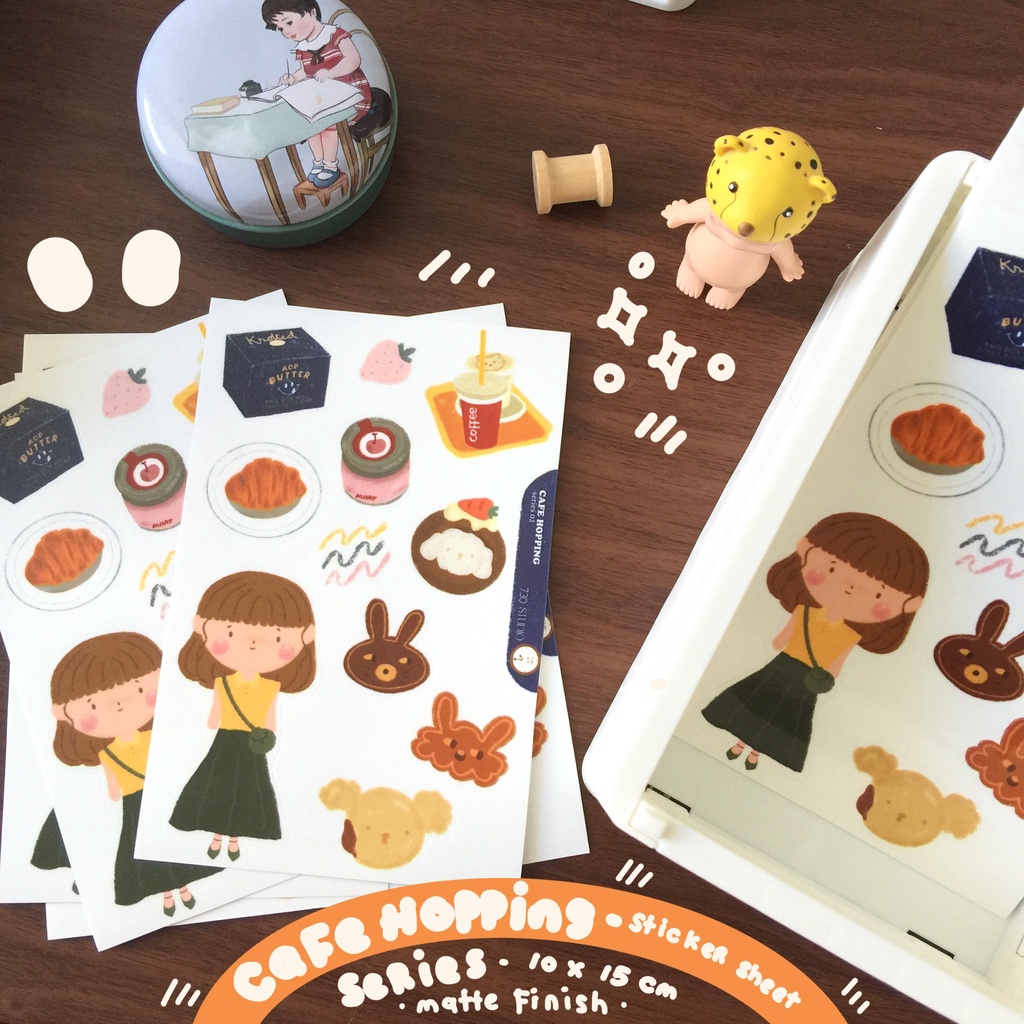 Jual Cafe hopping series sticker sheet 02 - Planner Sticker | Shopee ...