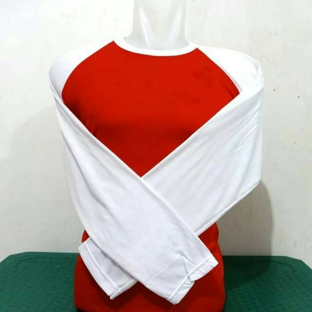 Jual KAOS RAGLAN POLOS PANJANG MERAH PUTIH READY STOCK | Shopee Indonesia