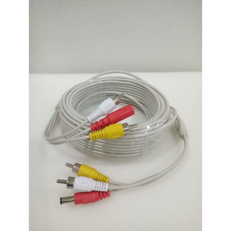Jual KABEL JADI CCTV 3 JALUR VIDEO+AUDIO+POWER 20 METER PUTIH | Shopee ...