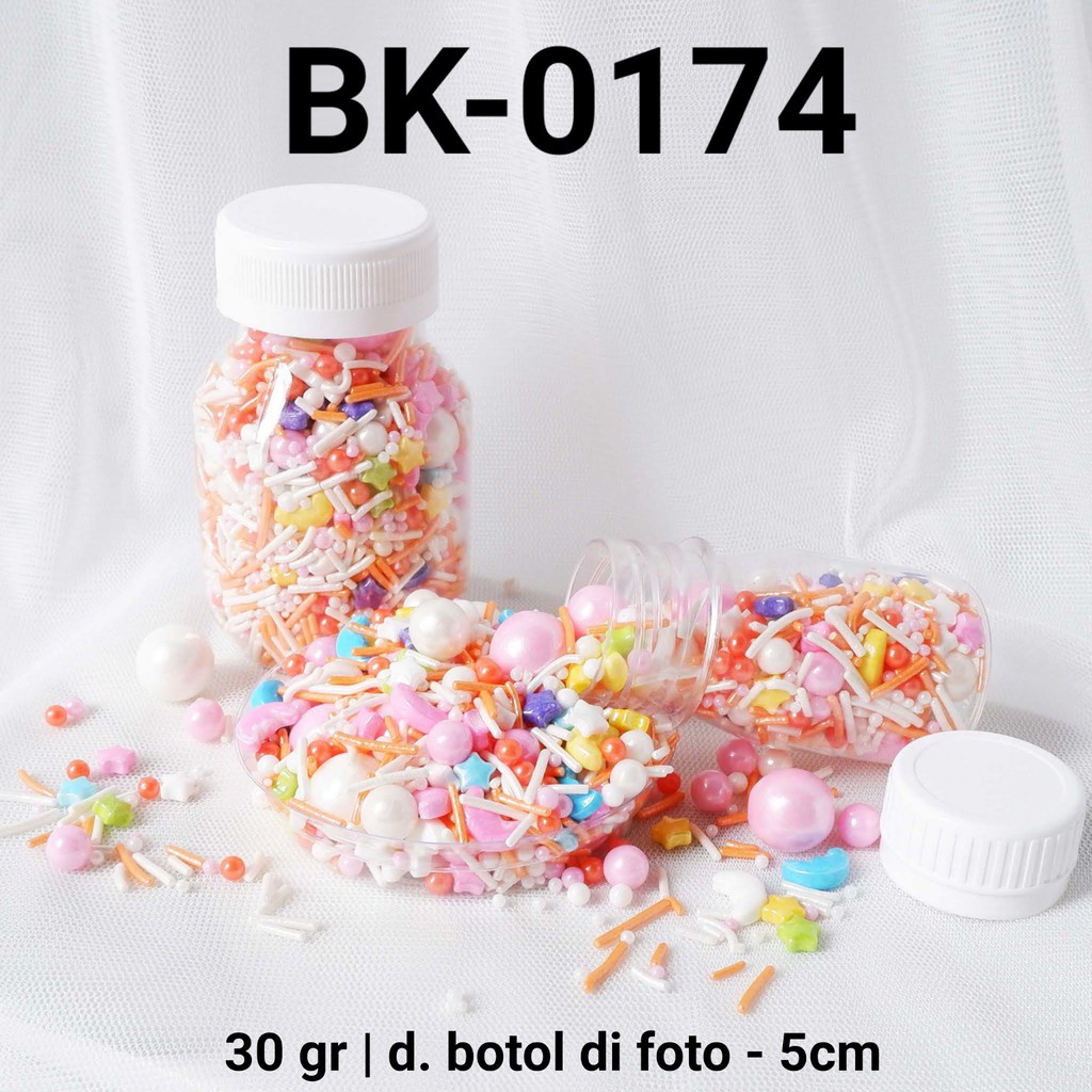 Jual BK-0174 Sprinkles sprinkle sprinkel 30gr 30 gram mix rainbow ...