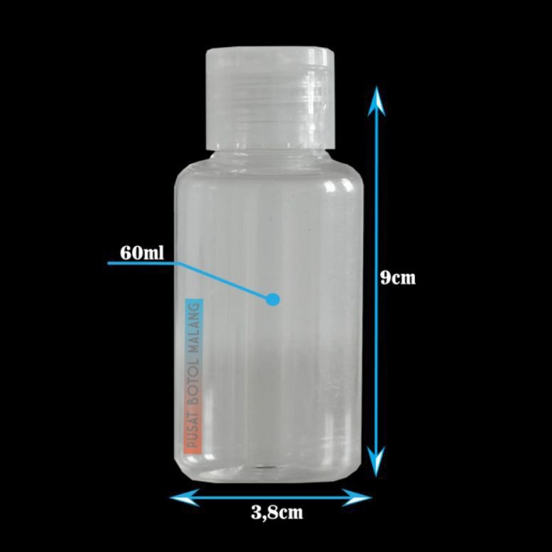 Jual Botol Tubular 60ml fliptop (natural natural) | Shopee Indonesia