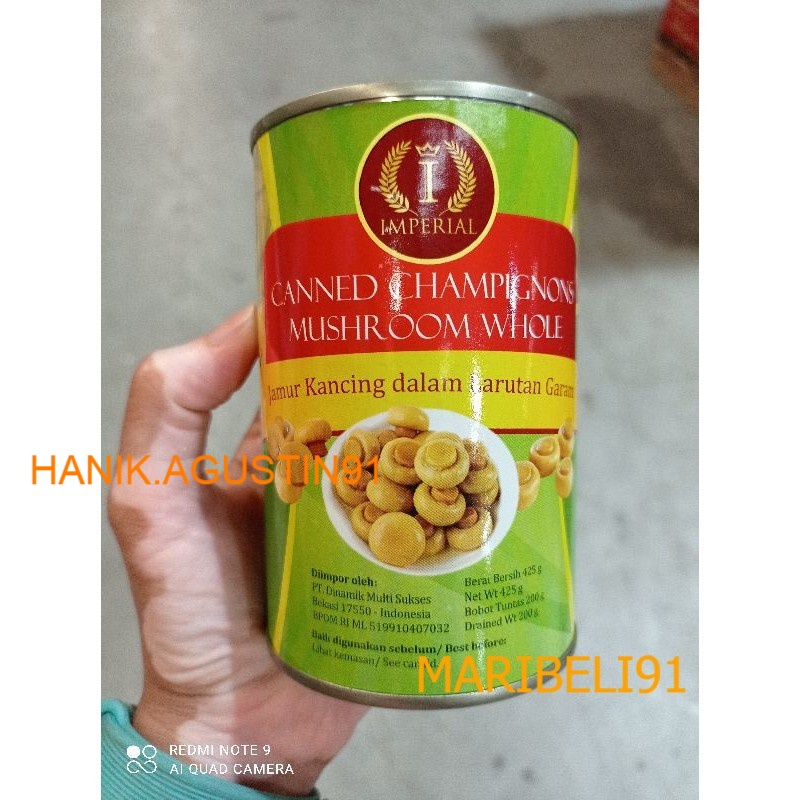 Jual Jamur Kancing Kaleng Champignons 425gr / Mushroom Imperial Choice ...
