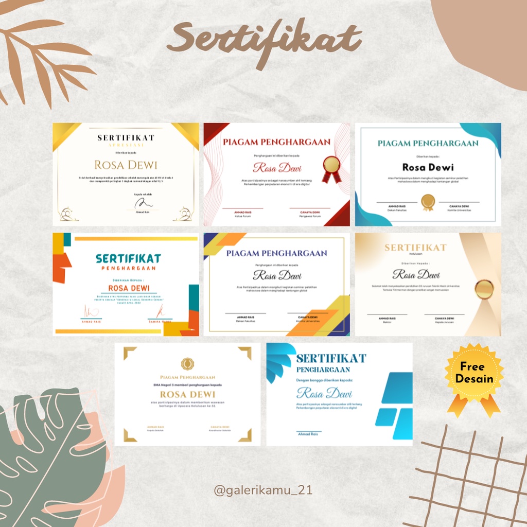 Jual SERTIFIKAT / PIAGAM PENGHARGAAN UKURAN A4 MURAH | Shopee Indonesia