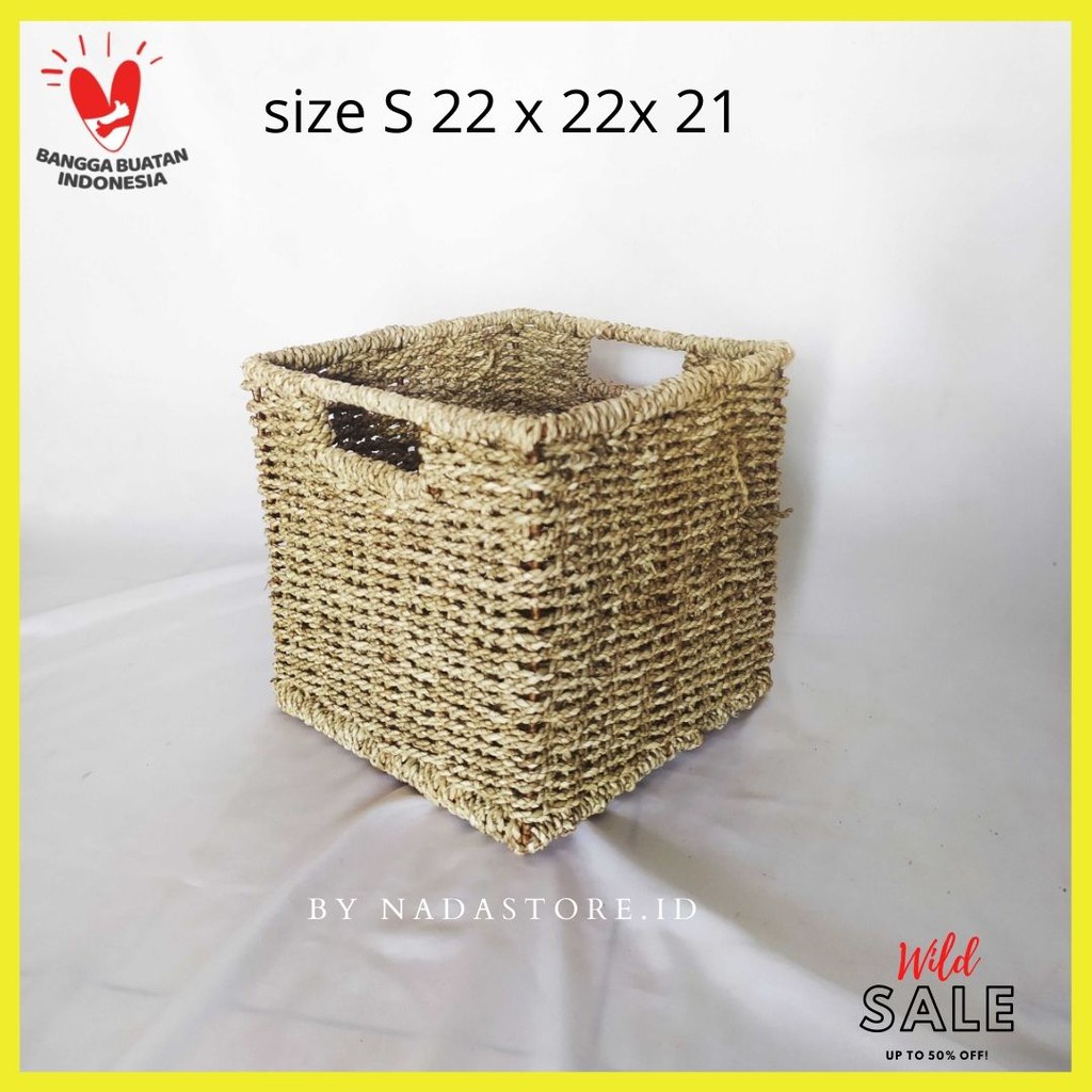 Jual BOX ISI LACI ANYAMAN SEGRASS BENTUK SQUARE KOTAK | Shopee Indonesia