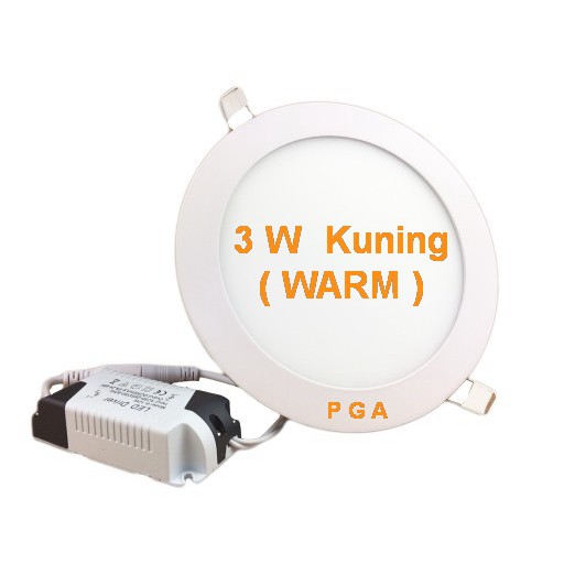Jual Lampu Led Panel Bulat 3W Kuning Warm / Downlight Tipis Bulat 3W ...