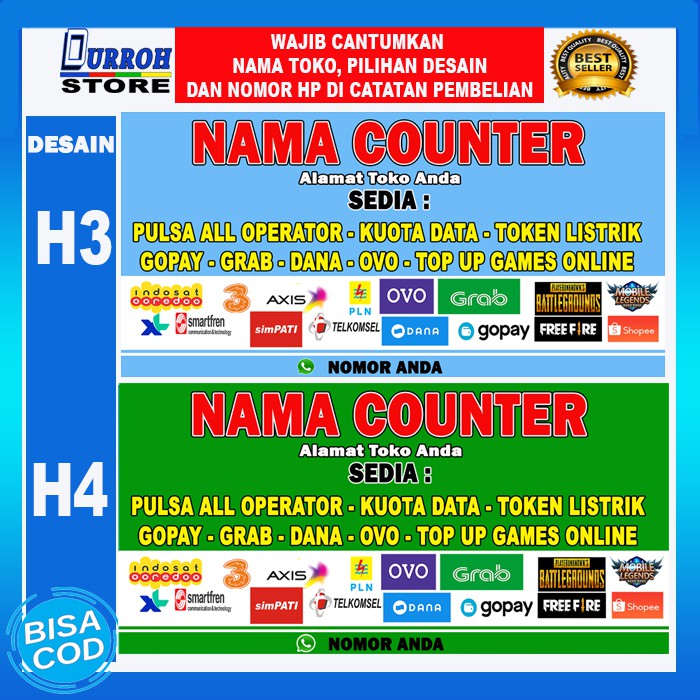 Jual Spanduk / Banner Konter Cell / Celluler Desain 8 | Shopee Indonesia