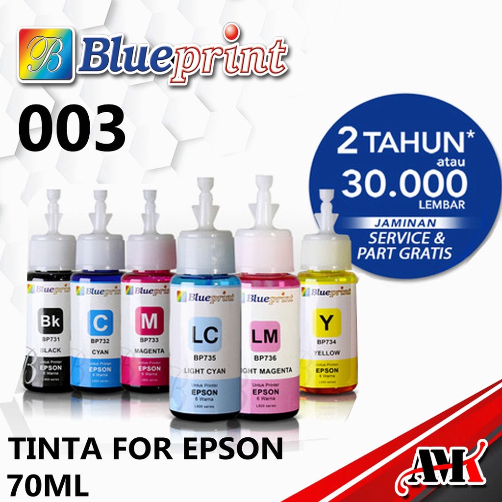 Jual Tinta Epson 003 70ml Blueprint Original / Tinta 003 Blueprint ...