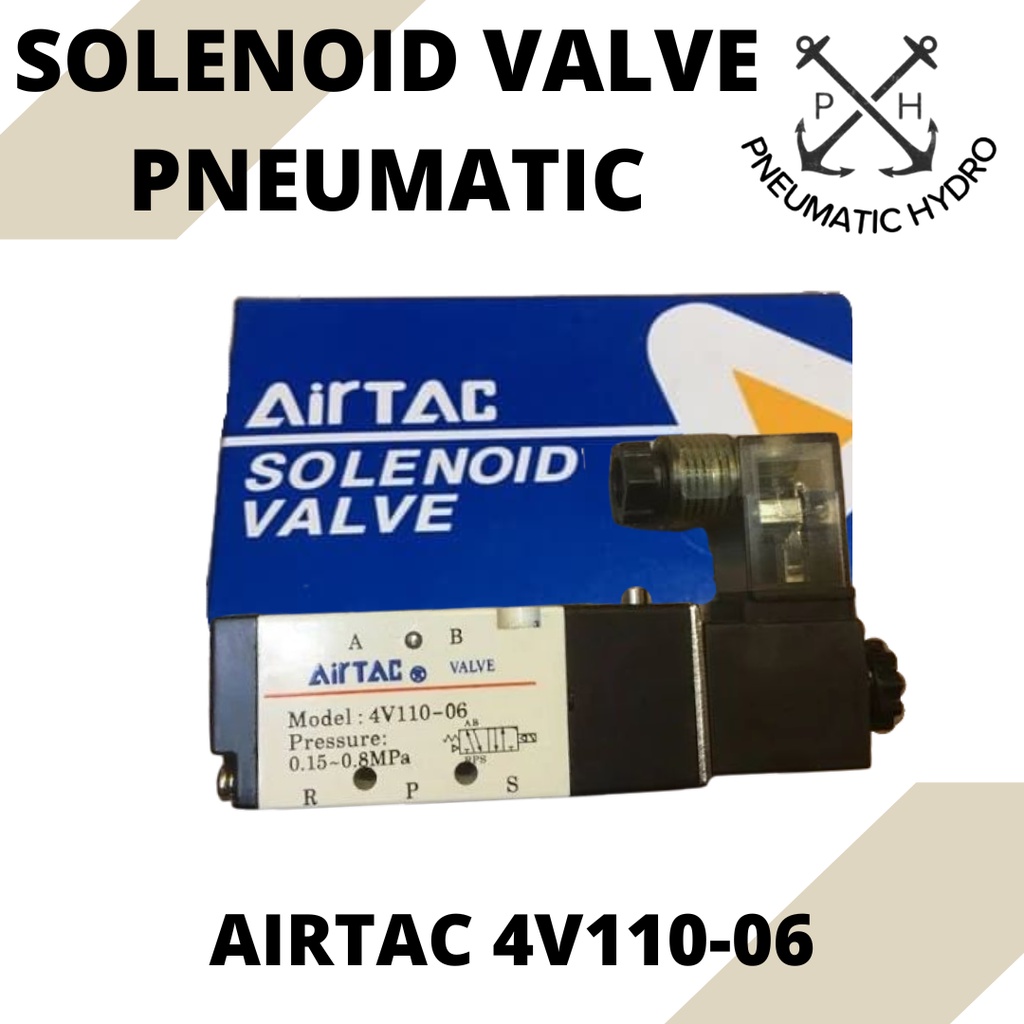 Jual SOLENOID VALVE PNEUMATIC AIRTAC 4V110-06 MODEL COIL SOKET & KABEL | Shopee Indonesia