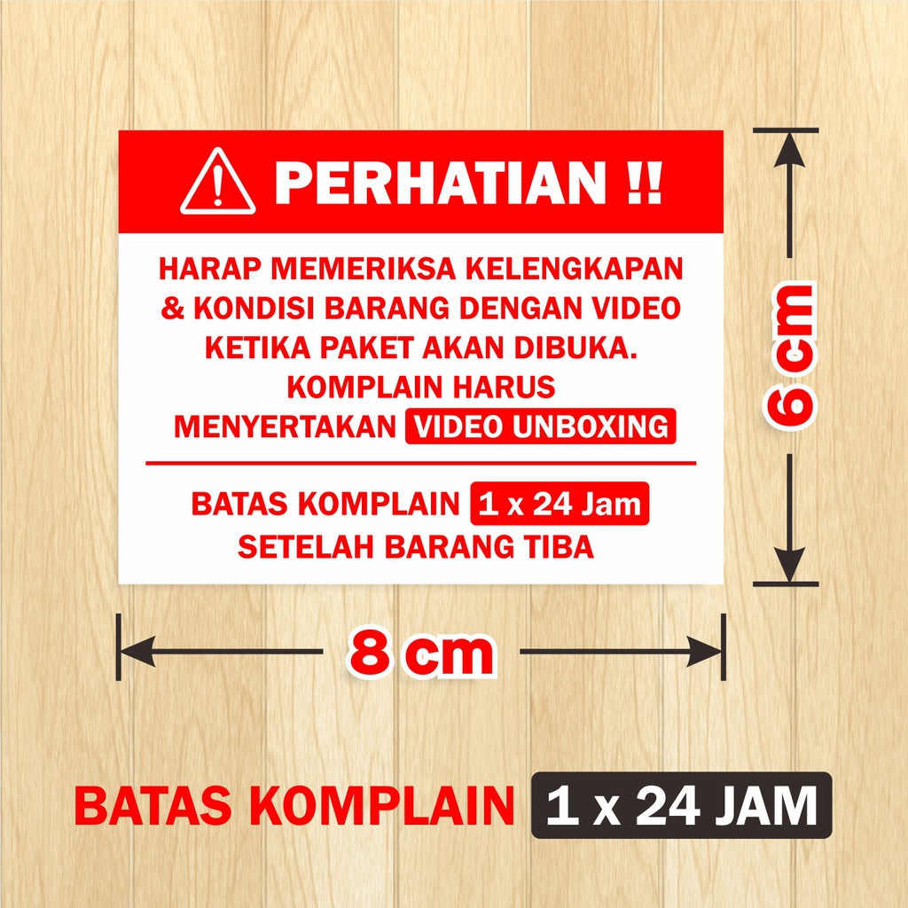 Jual Sticker Perhatian Video Unboxing Stiker Peringatan Label ...