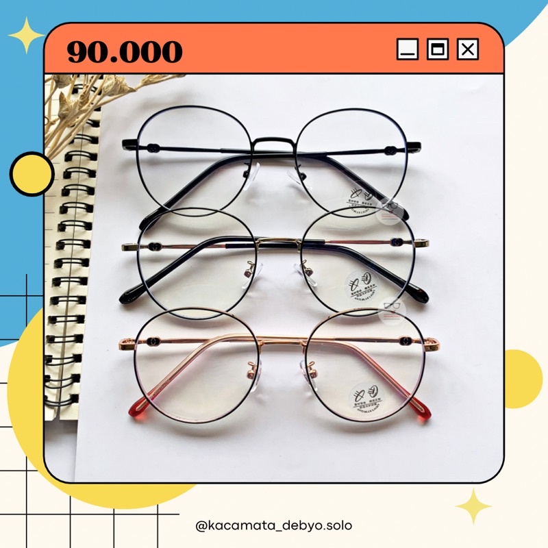 Jual Kacamata Bulat/Frame Besi Bulat/Kacamata Cewek/Kacamata Murah Solo ...