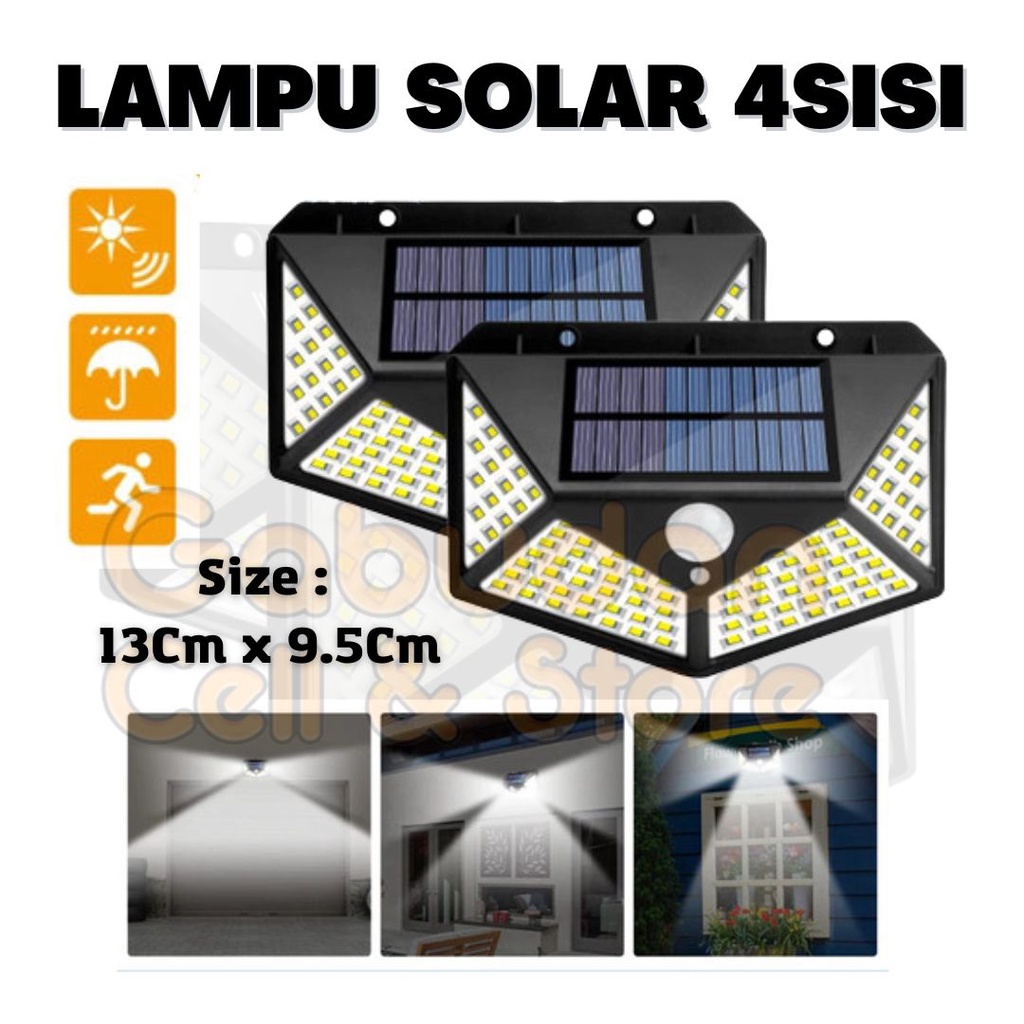 Jual Lampu Taman 100 LED Solar Tenaga Surya Dengan Sensor Gerak / Lampu ...