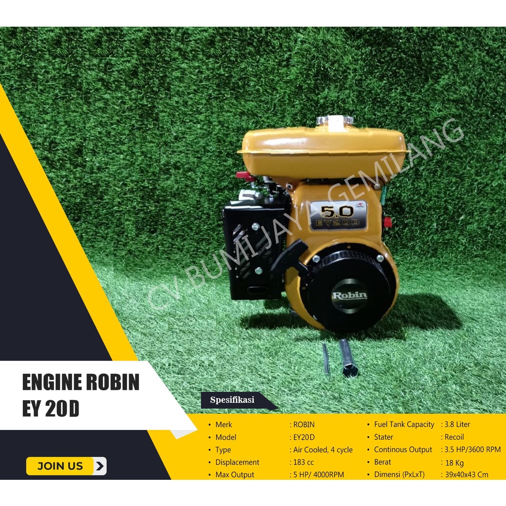 Jual MESIN PENGGERAK SERBAGUNA / ENGINE ROBIN EY 20D | Shopee Indonesia