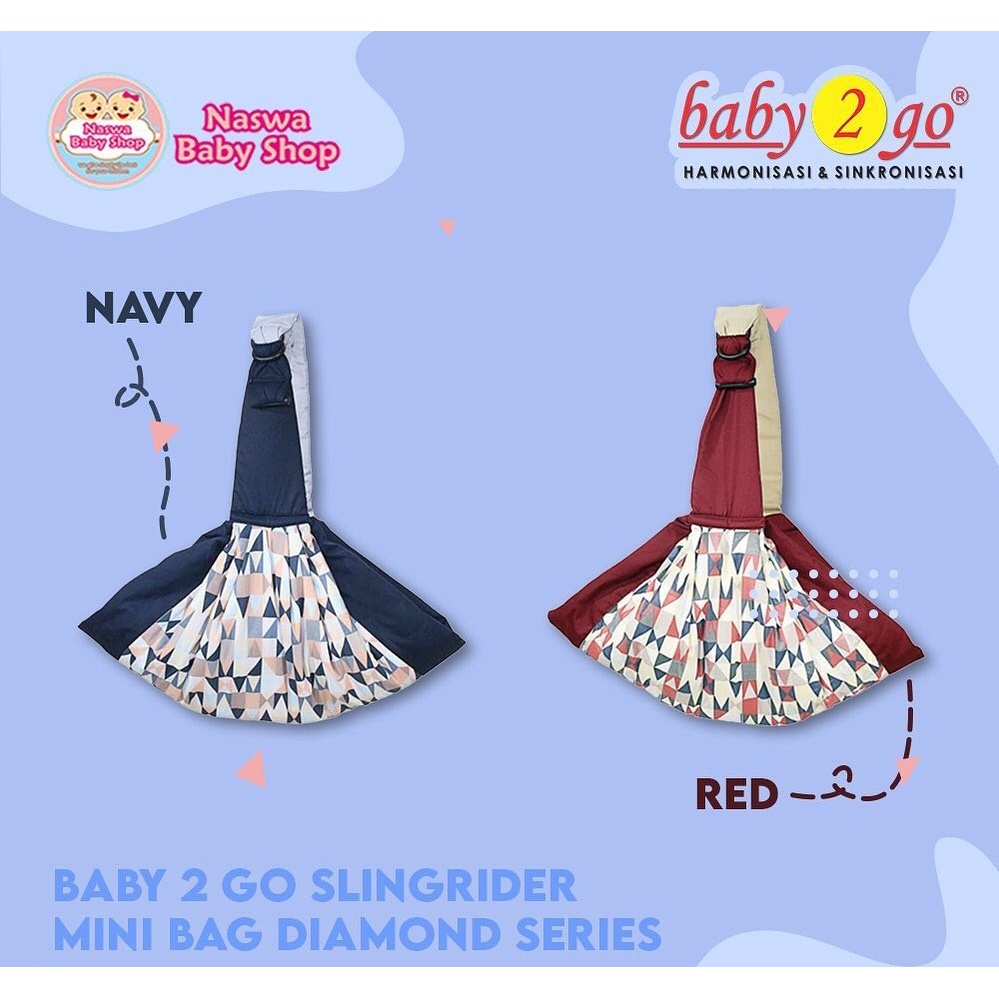 Jual Baby 2 Go Slingrider + Mini Bag Diamond Series B2G1108 | Shopee ...