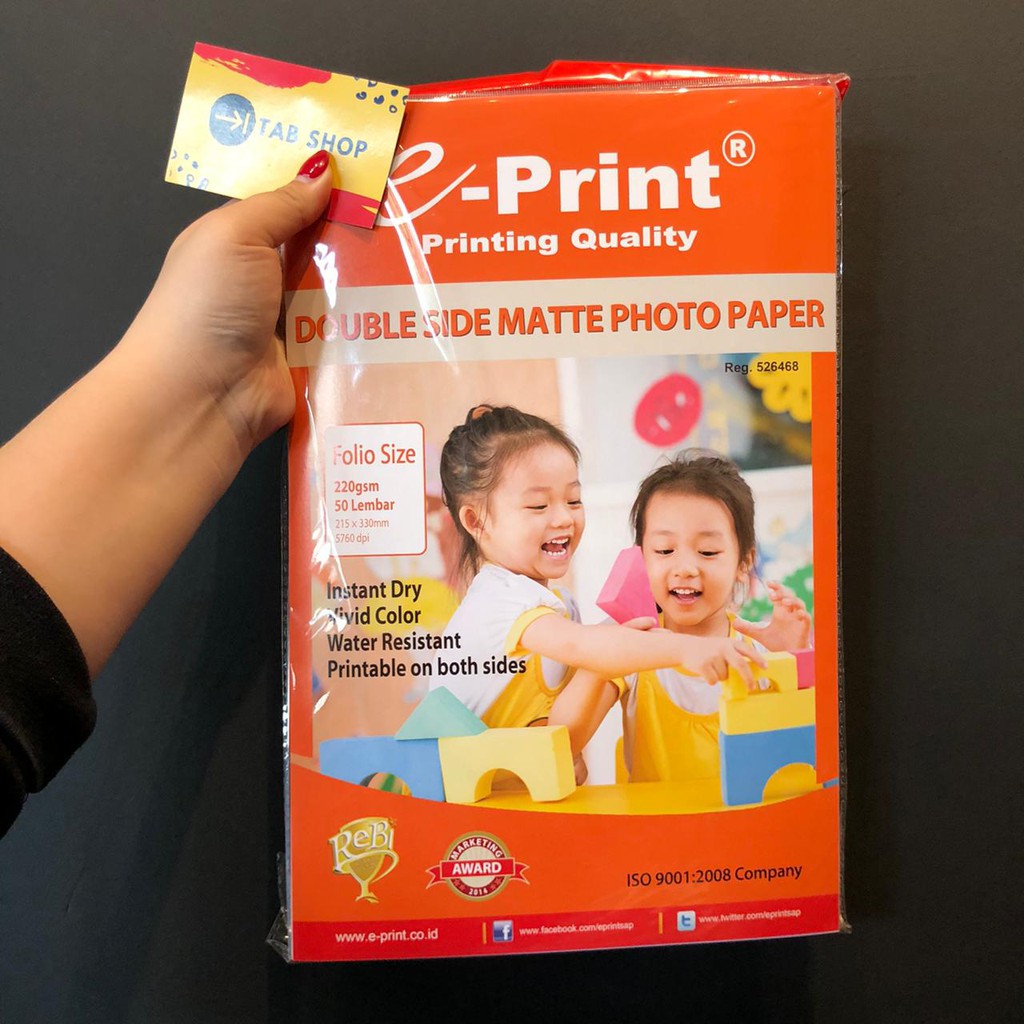 Jual TAB SHOP - EPRINT KERTAS SERTIFIKAT DOFF 2 SISI FOLIO 220 GSM - E ...