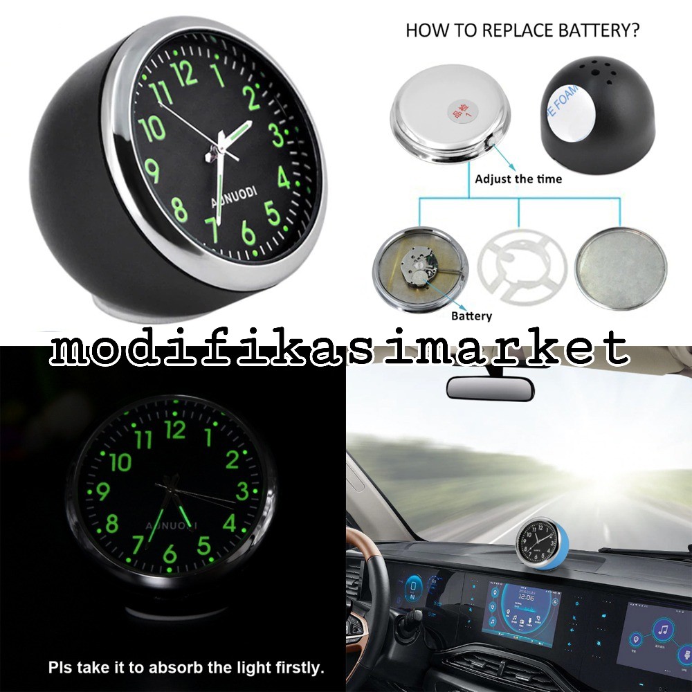 Jual JAM ANALOG INTERIOR QUARTZ CAR CLASSIC CLOCK INDIKATOR WAKTU ...