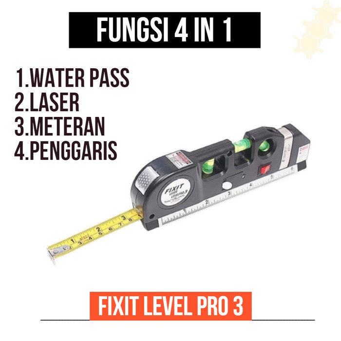 Jual Fixit Level Pro 3 Pro3 Penggaris Laser Waterpass Meteran Laser 4 ...