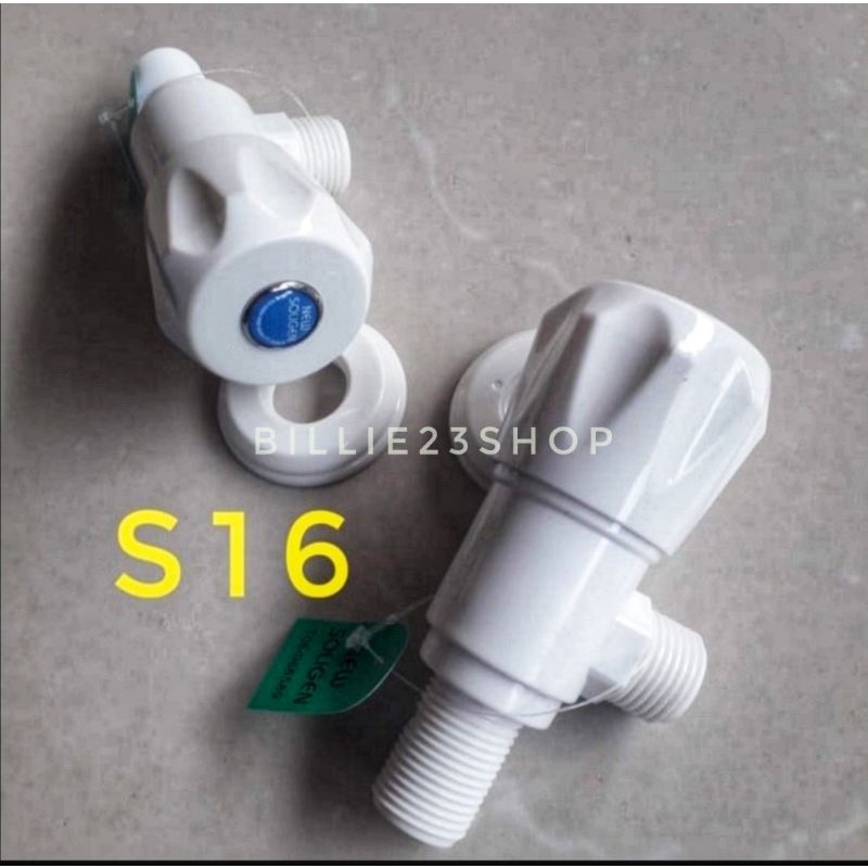 Jual Murah! Stop Kran S16/Kran T Shower Single PVC Tebal Putih /S16 ...