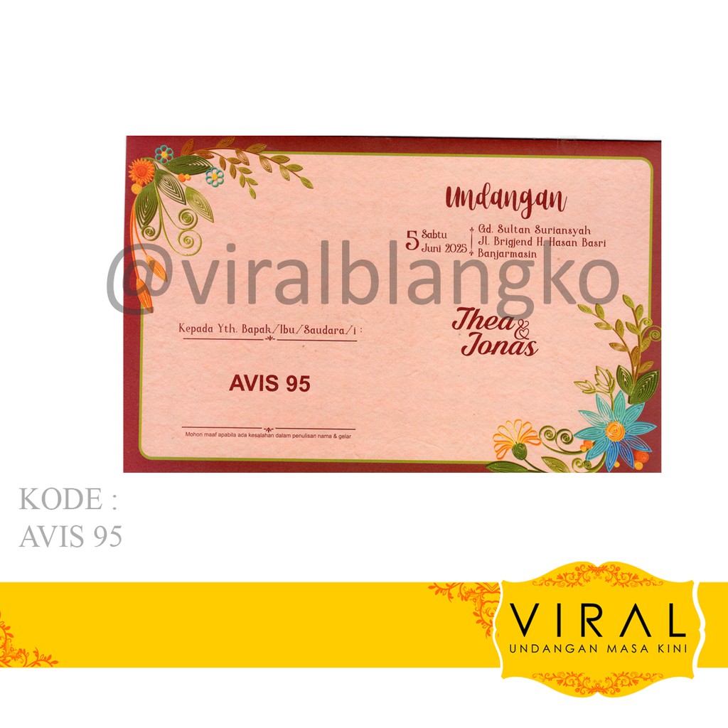 Jual Blangko Undangan Avis 95 Harga Murah | Shopee Indonesia