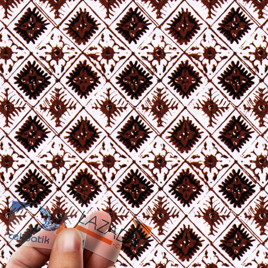 Jual Kain Batik - Motif Batik Classic Kotak Bunga (Putih) | Shopee ...