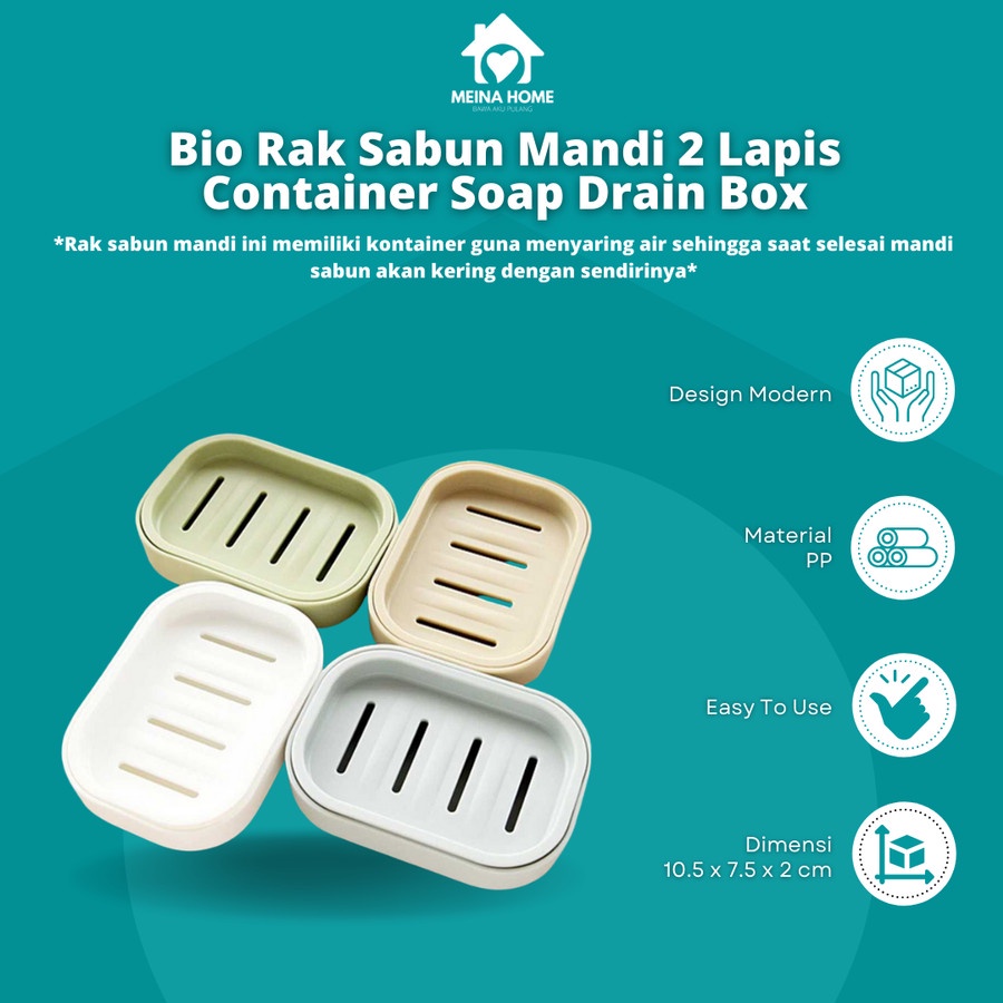 Jual RAK SABUN MANDI CONTAINER / TEMPAT SABUN 2 LAPIS SOAP DRAIN BOX ...