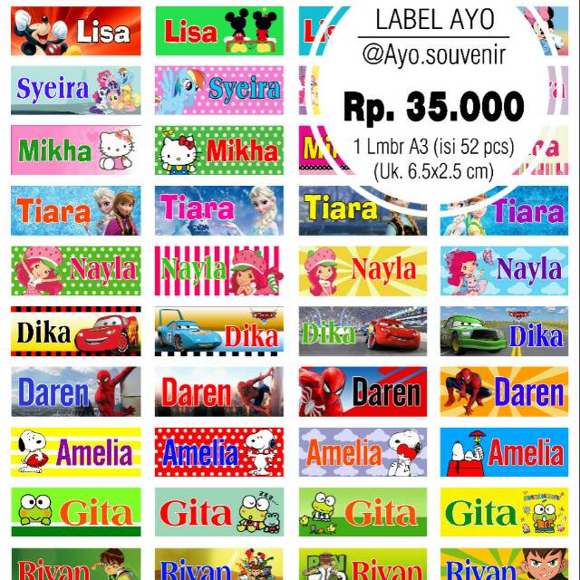Jual Stiker Nama | Shopee Indonesia