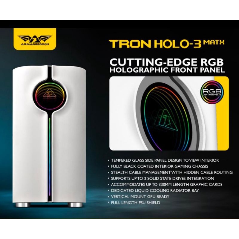 Jual CASING ARMAGEDDON TRON HOLO 3 T3 WHITE NO PSU | Shopee Indonesia