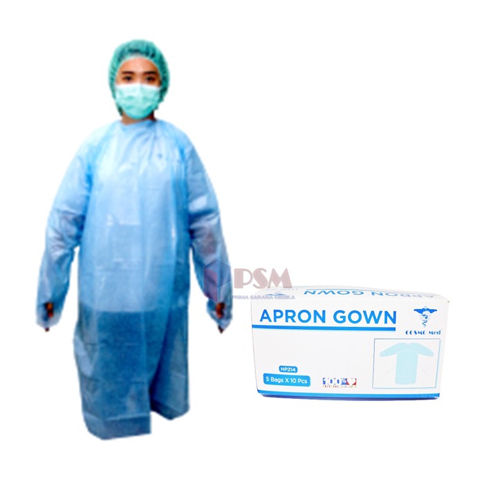 Jual Apron Medis Plastik Lengan Panjang / sejenis CPE Gown Onemed ...