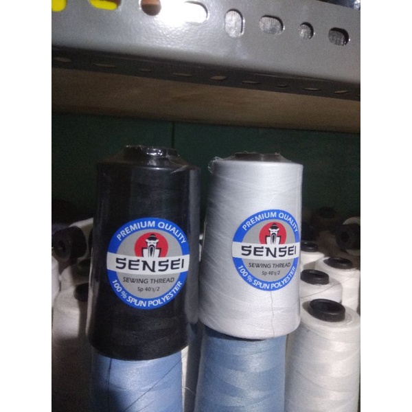 Jual benang jahit hitam putih merk sensei | Shopee Indonesia