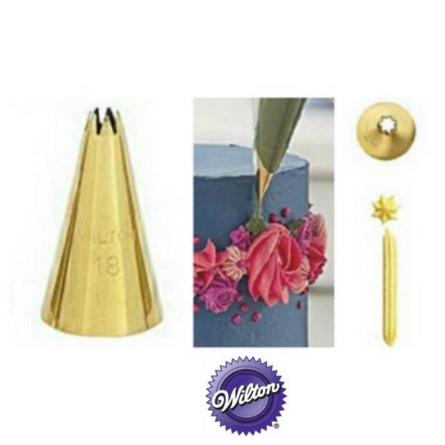 Jual Spuit wilton ori bintang no 18 golden series alat dekorasi kue ...